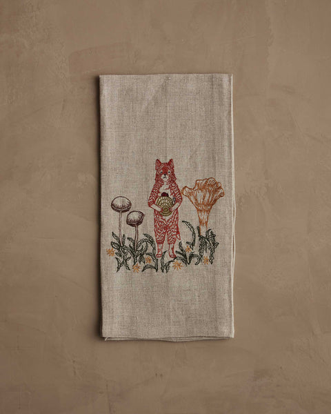 Fox with Mushrooms Tea Towel | Coral & Tusk