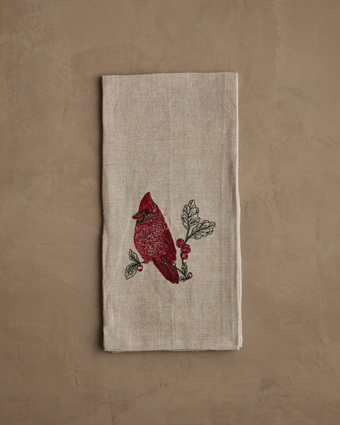 Red Cardinal Tea Towel | Coral & Tusk