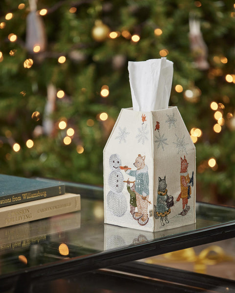 Snow Day Tissue Box Cover | Coral & Tusk
