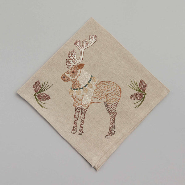 Christmas Cheer Reindeer Dinner Napkin | Coral & Tusk